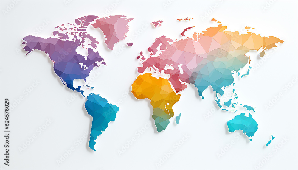 Simple World map colourful wallpaper. Generative Ai content Stock ...