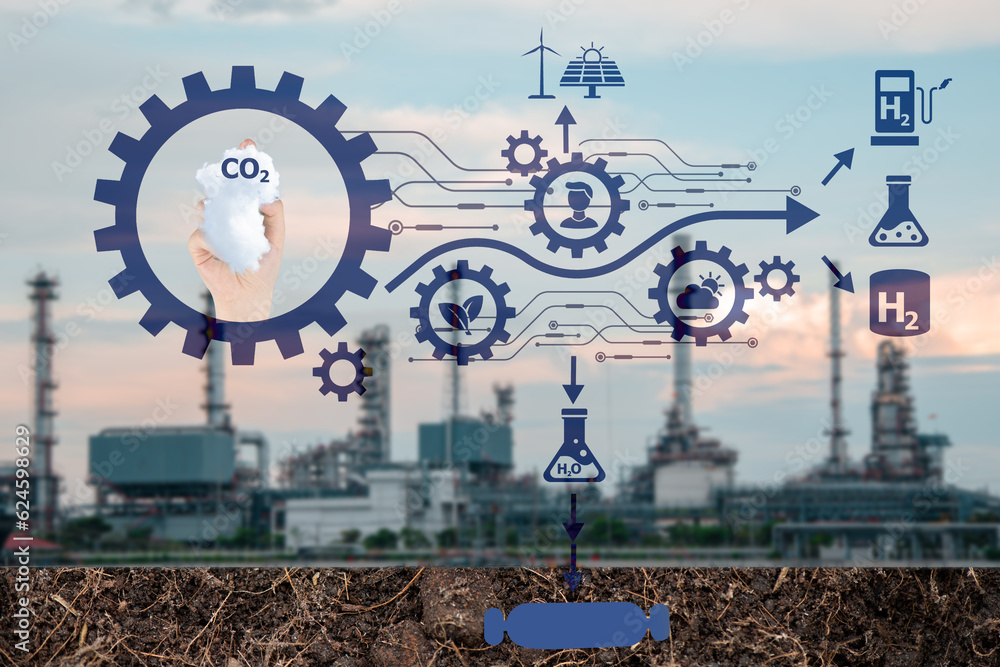Carbon Capture Utilization And Storage Ccus Concept Technology Of Co2 Capturing And Store It