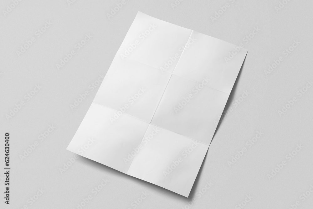 blank a4 six fold paper realistic street modern minimal portrait poster ...