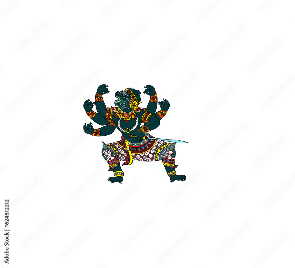 Stock-Illustration „monkey character in Ramayana Story, Ramayana Thai ...