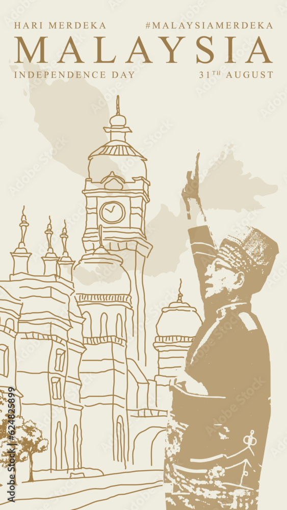 Stock-Vektorgrafik „Merdeka Square (Dataran Merdeka) with Tunku Abdul ...