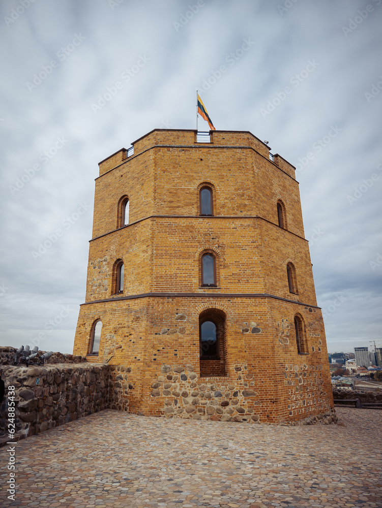 Tower Of Gediminas (Gedimino) In Vilnius, Lithuania. Historic Symbol Of ...