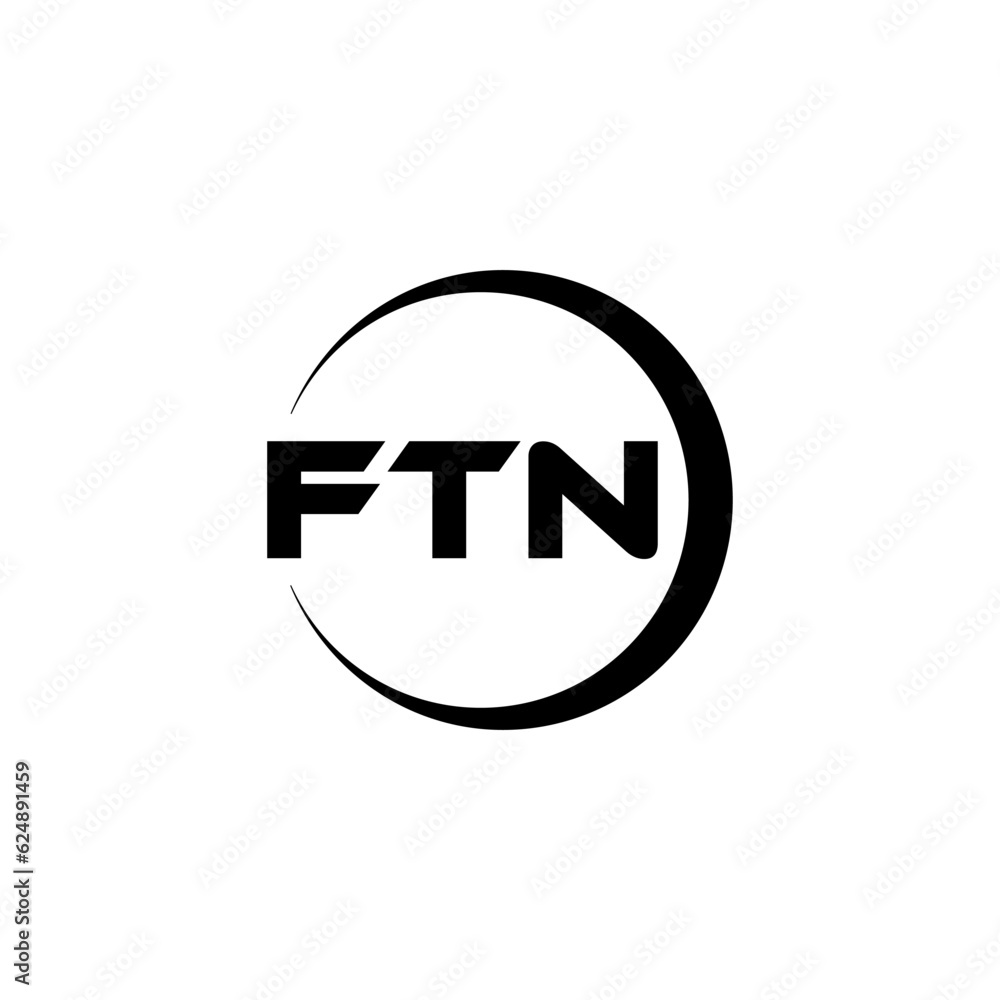 FTN letter logo design with white background in illustrator, cube logo ...
