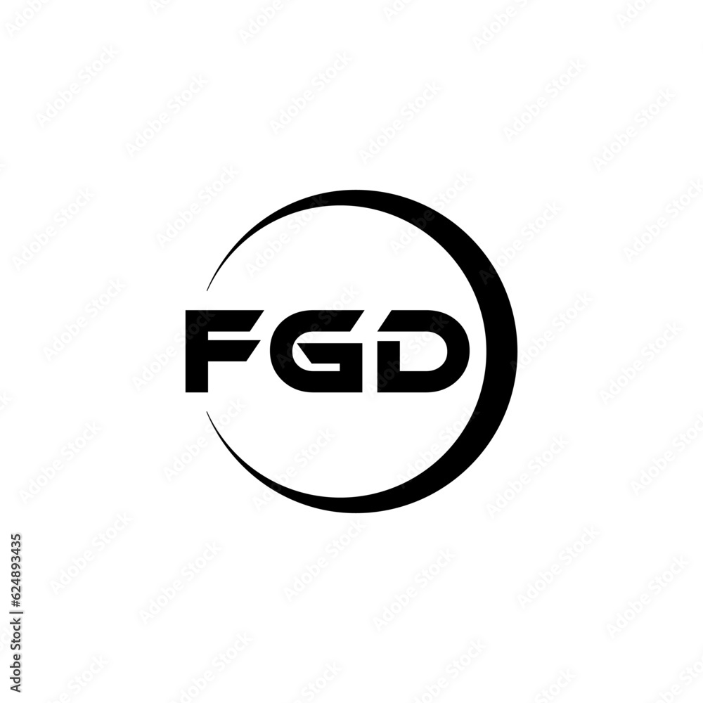 FGD letter logo design with white background in illustrator, cube logo ...