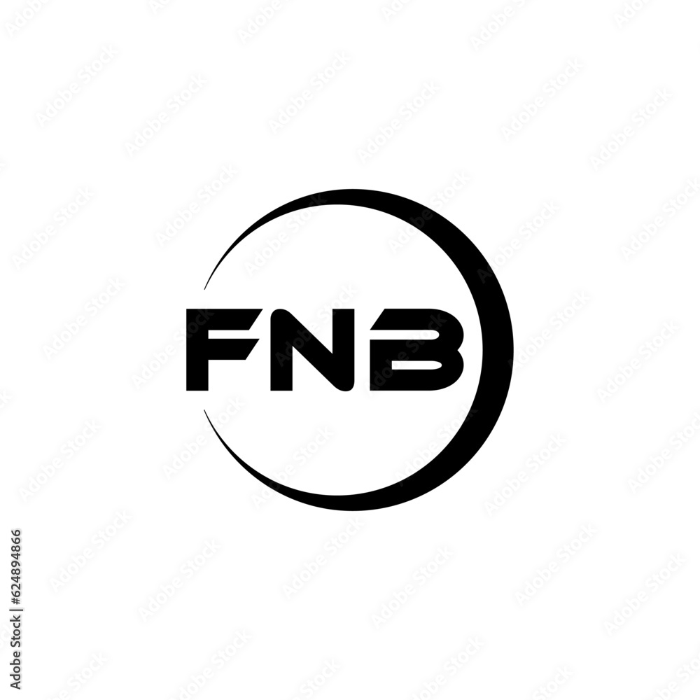 FNB letter logo design with white background in illustrator, cube logo ...