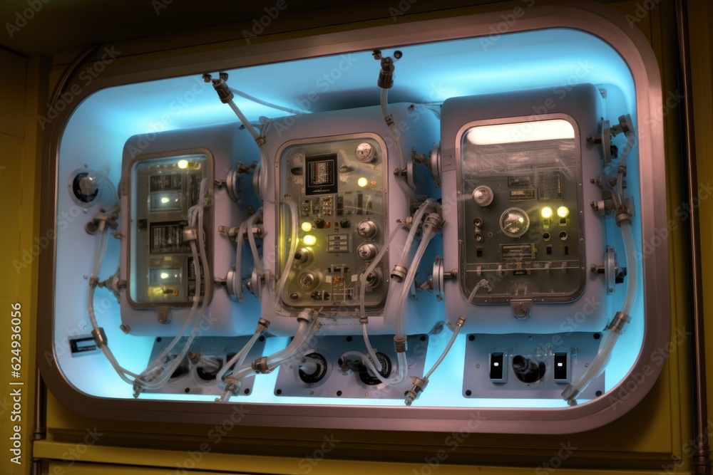 control panel of the hyperbaric oxygen chamber, created with generative ...