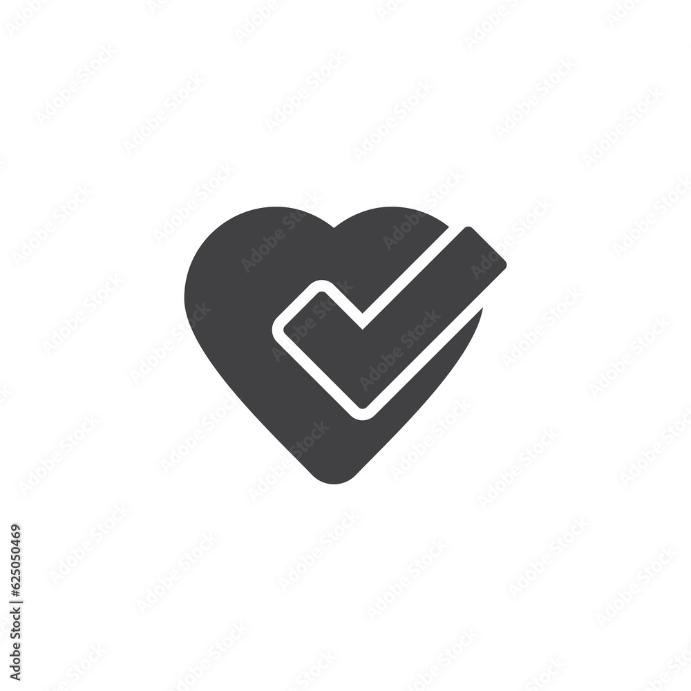Heart check mark vector icon Stock Vector | Adobe Stock