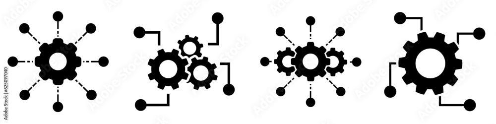 Automated system icon vector set. Function settings illustration sign ...