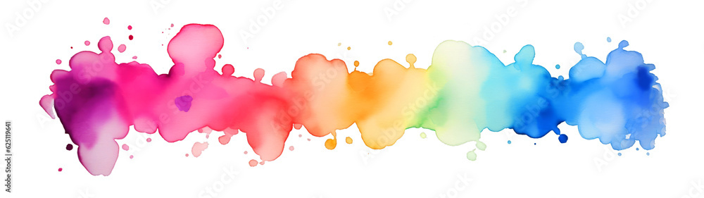 Abstract colorful rainbow color painting illustration banner long ...