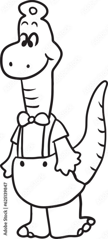 dinosaur cartoon doodle kawaii anime coloring page cute illustration ...