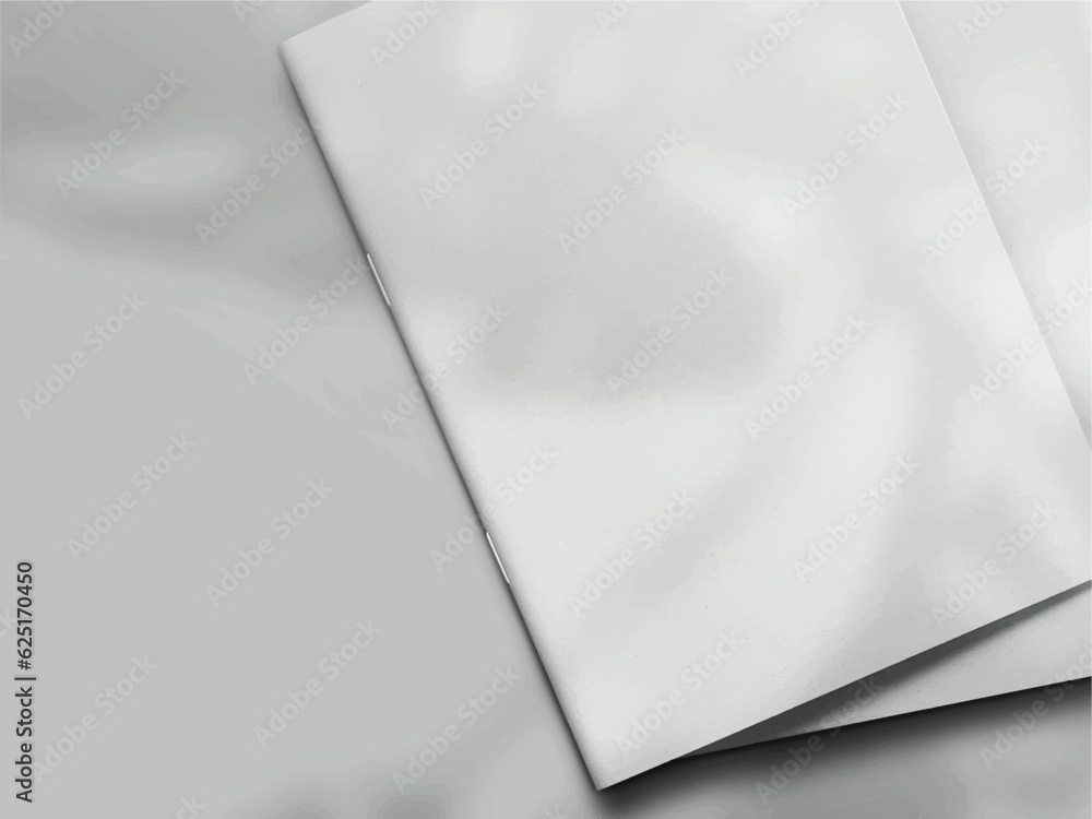 Realistic empty blank A4/A5 flyer, booklet, half-fold, brochure ...