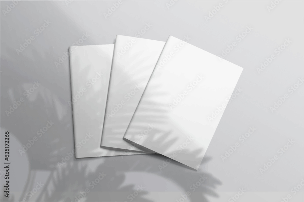 Realistic empty blank A4/A5 flyer, booklet, half-fold, brochure ...