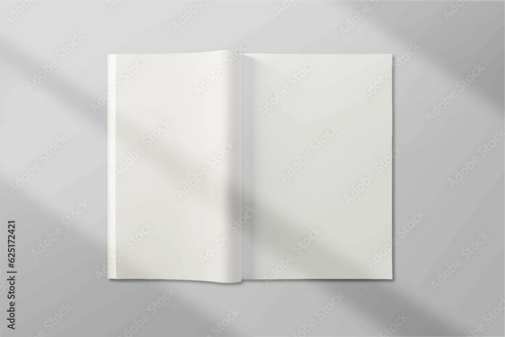 Realistic empty blank A4/A5 flyer, booklet, half-fold, brochure ...