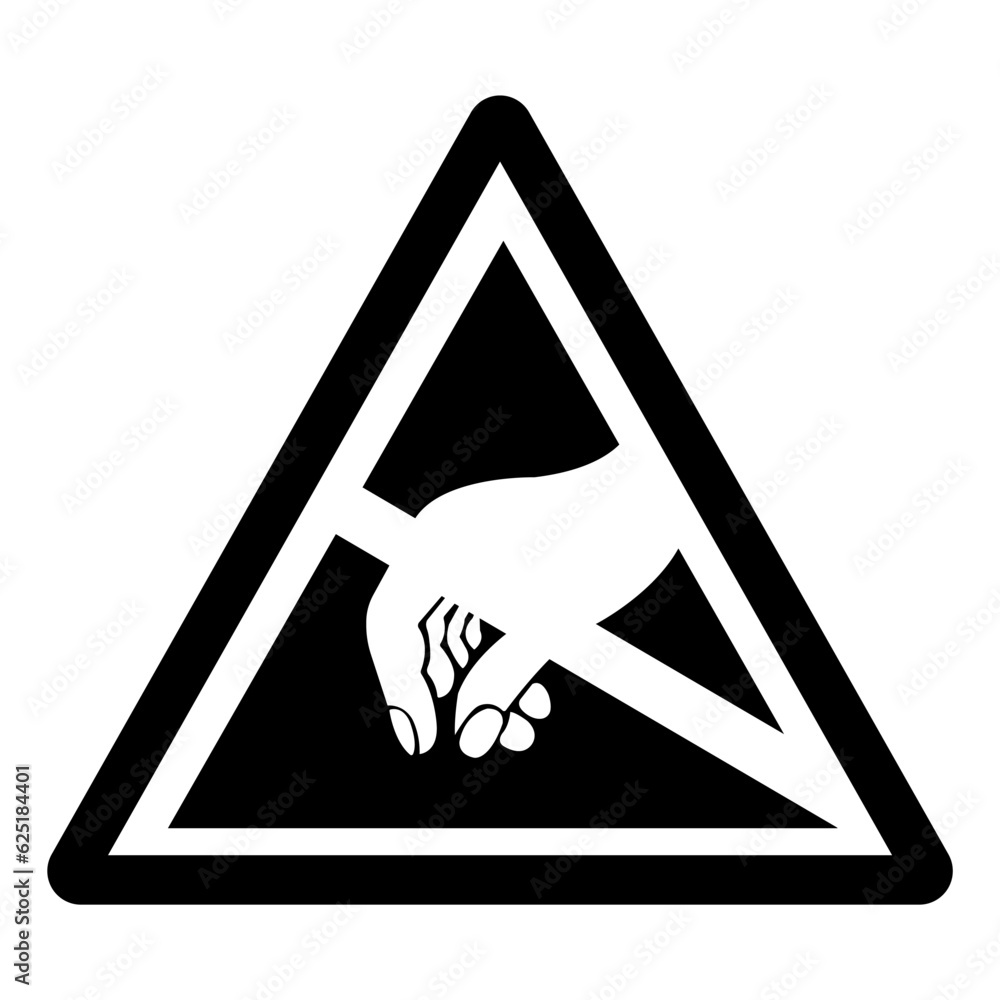 Warning Electrostatic Sensitive Device (ESD) Symbol Sign, Vector ...