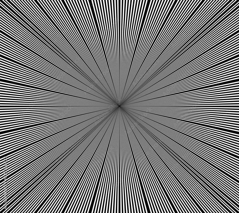realistic optical illusion deep tunnel background. Black and White ...