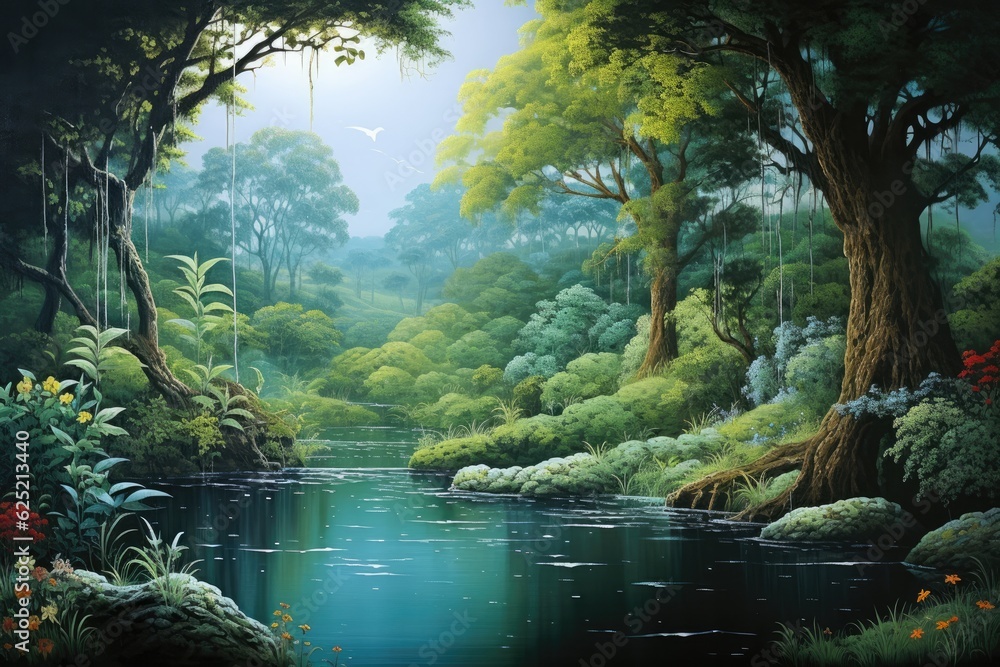 Garden of Eden or Garden of God, the Terrestrial Paradise. Genesis ...