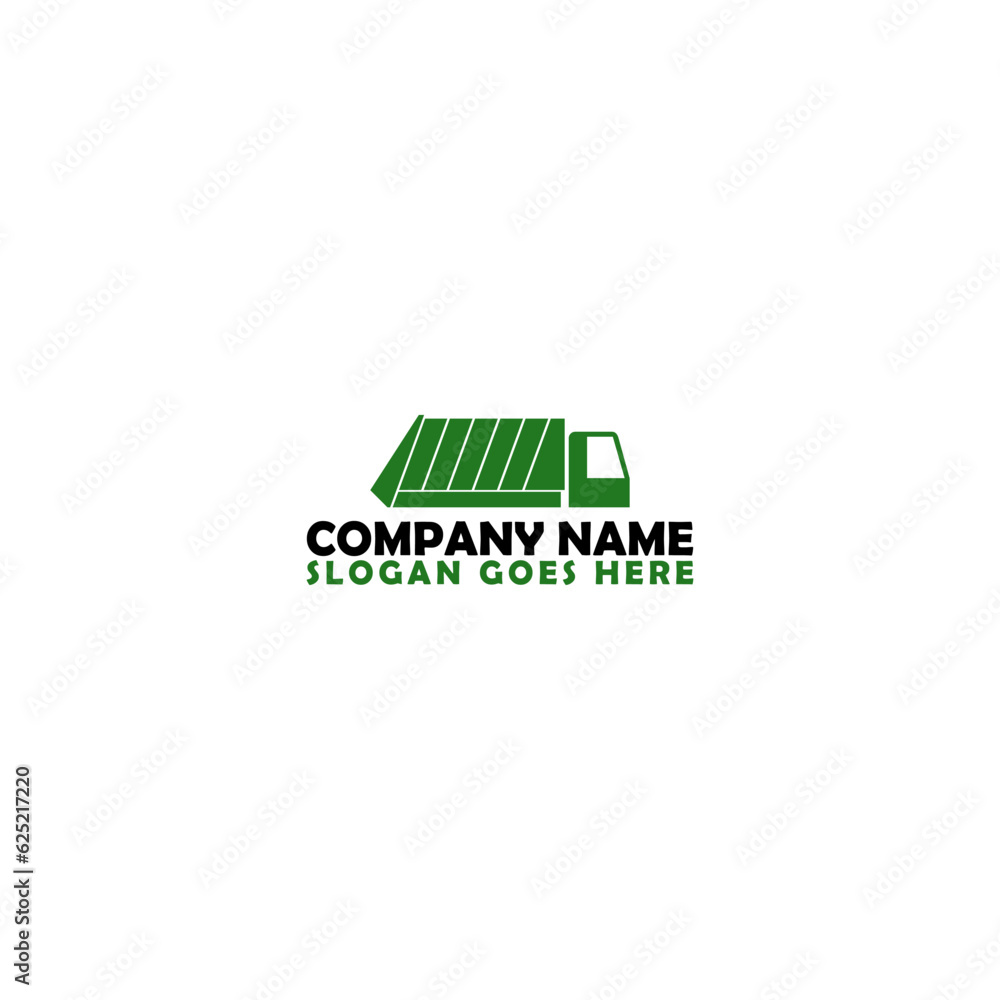 Garbage Loader Truck logo template isolated on white background Stock ...