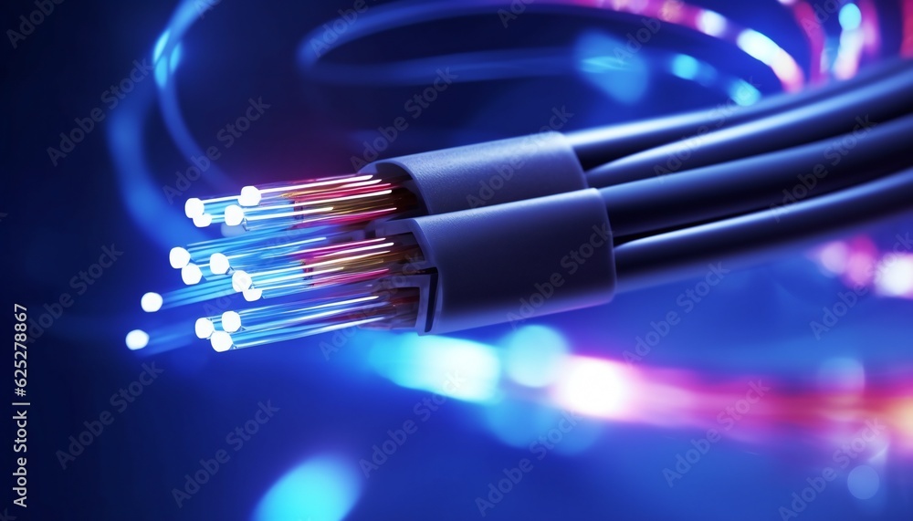 Connection of optical fiber cable technology background Stock ...