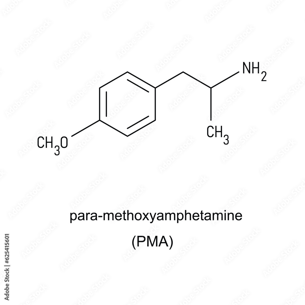 Vector de Stock Formula of chemical structure of Amphetamine .Vector EPS 10. | Adobe Stock