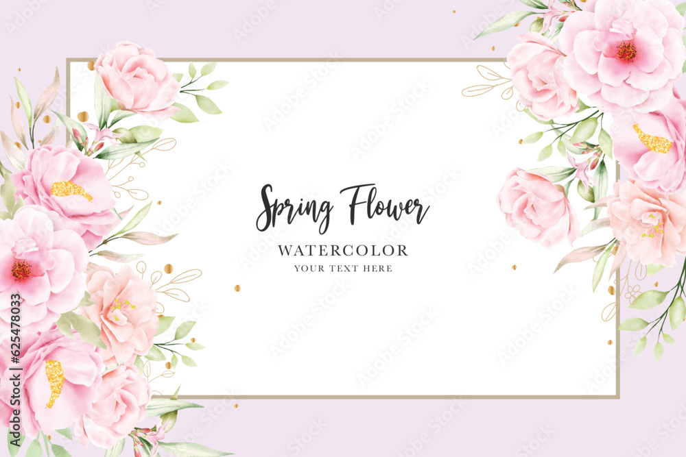pink watercolor floral background design Stock Vector | Adobe Stock