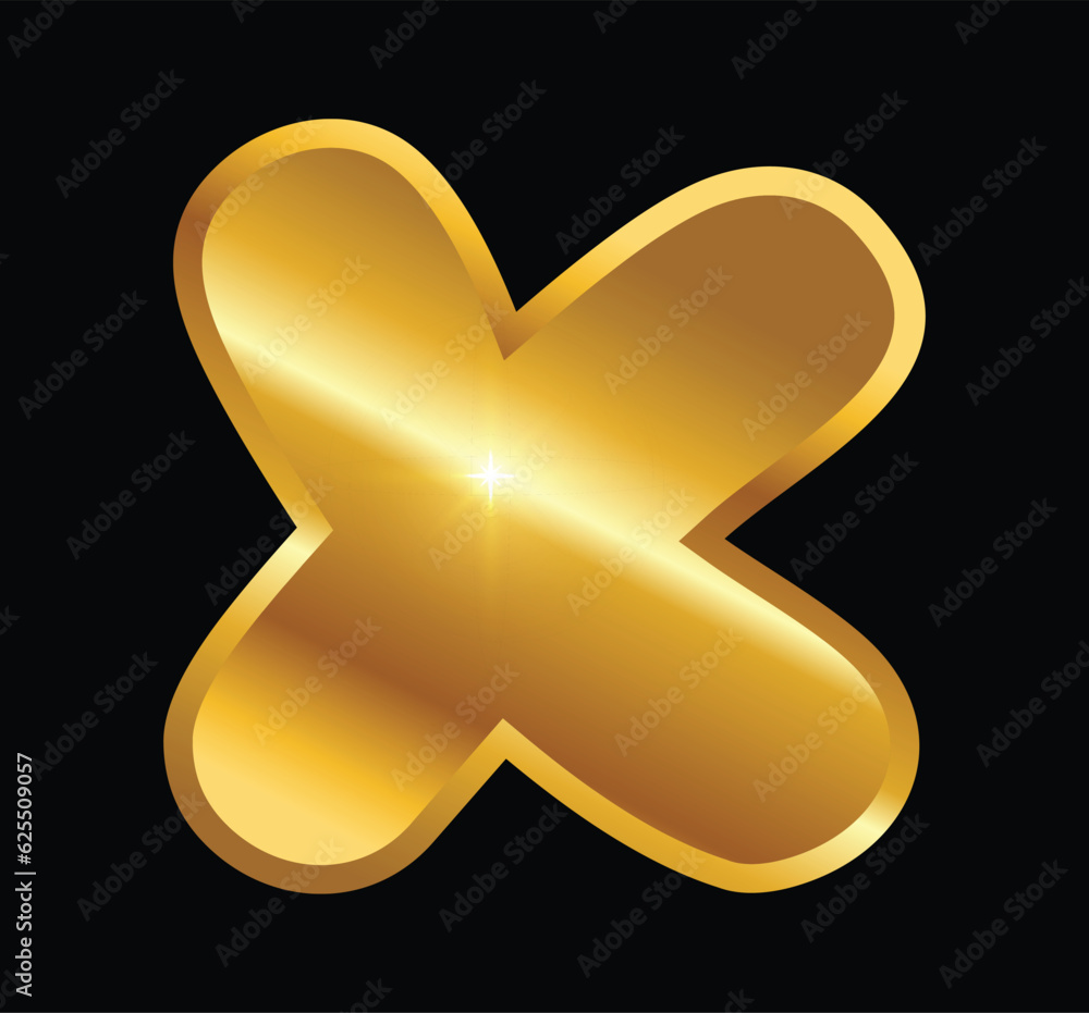 A Vector Illustration of Golden Letter X Monogram Logo Vector ...