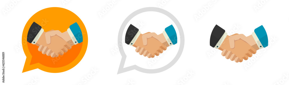 Hand shake icon vector graphic, partnership handshake logo, partner ...