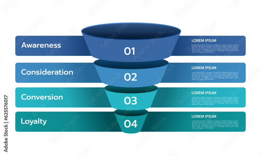 Sales and marketing funnel strategies infographic template. Business ...