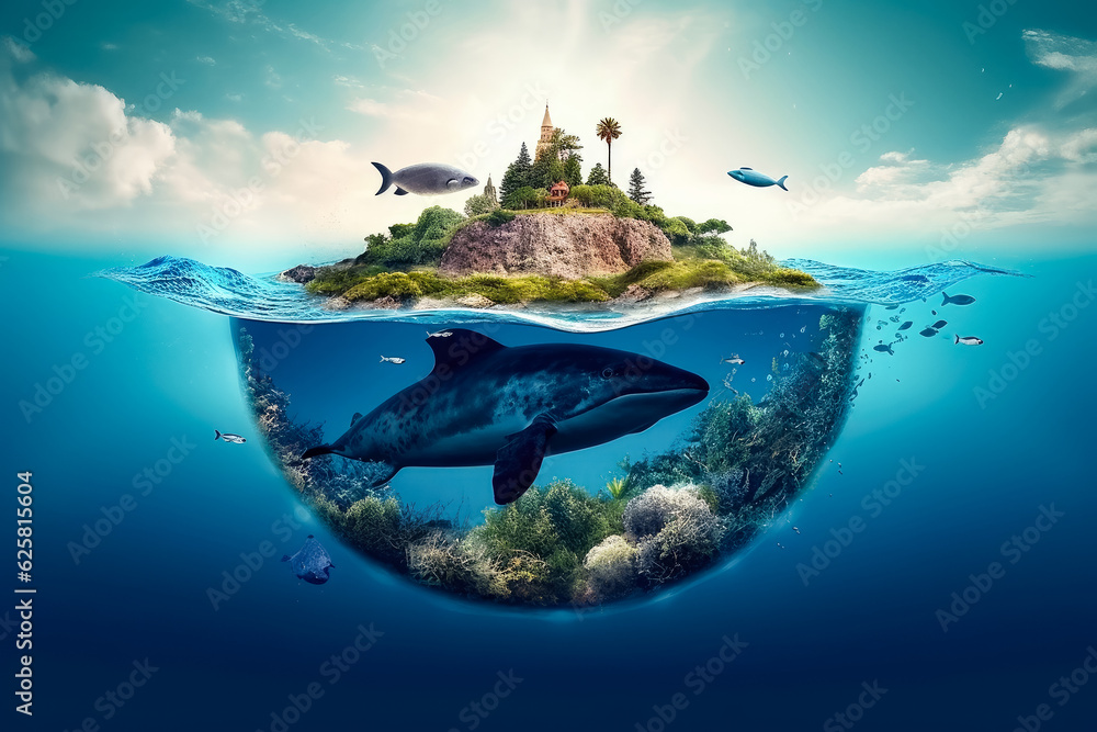 World Oceans Day Save Environment , Beautiful Underwater in wild nature ...