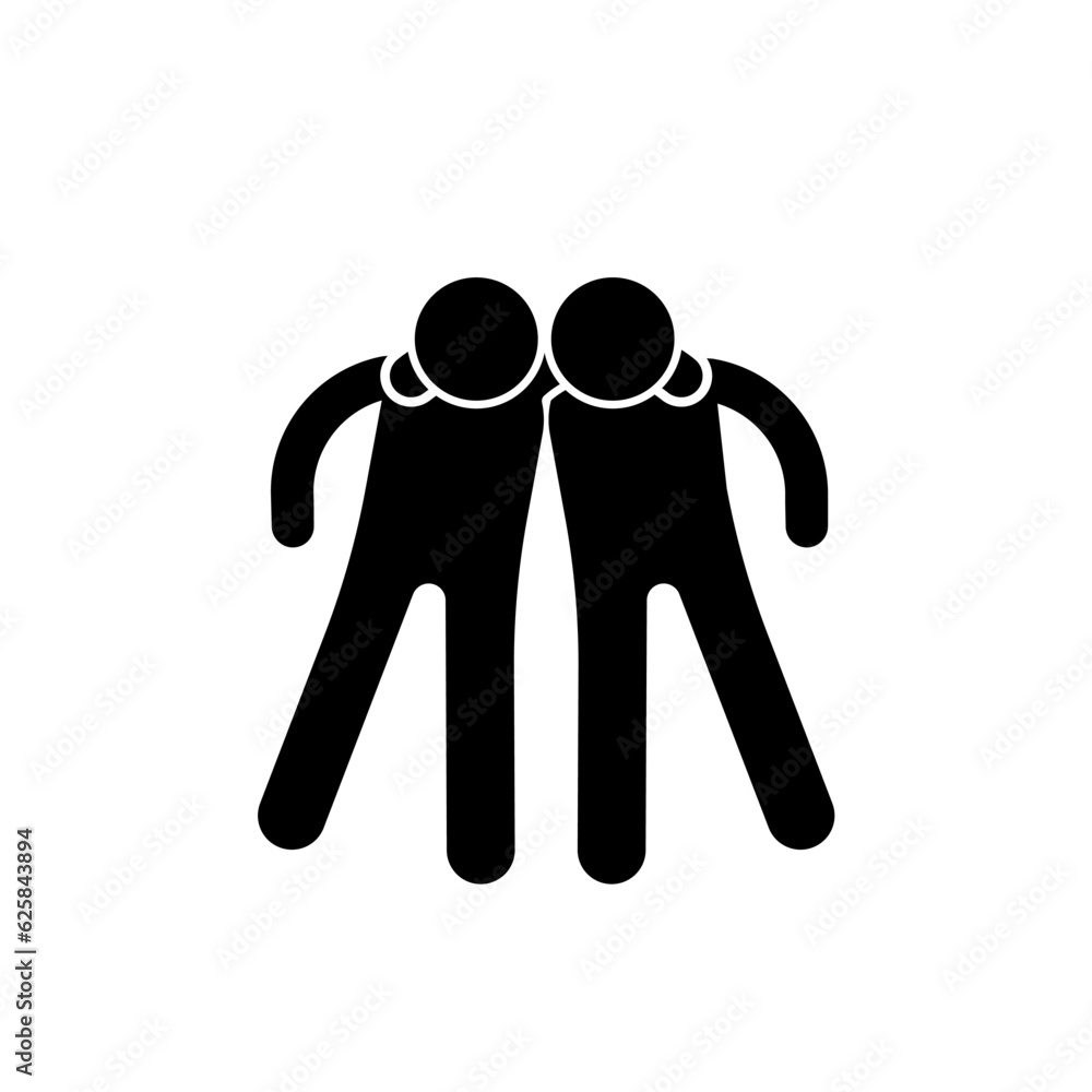 Brotherhood Icon. Friendship Symbol - Vector, Sign for Design ...