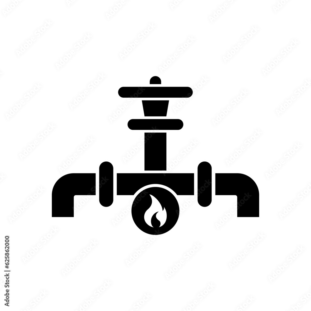 Gas Pipe Icon. Installation Symbol - Vector, Sign Applied to Design ...