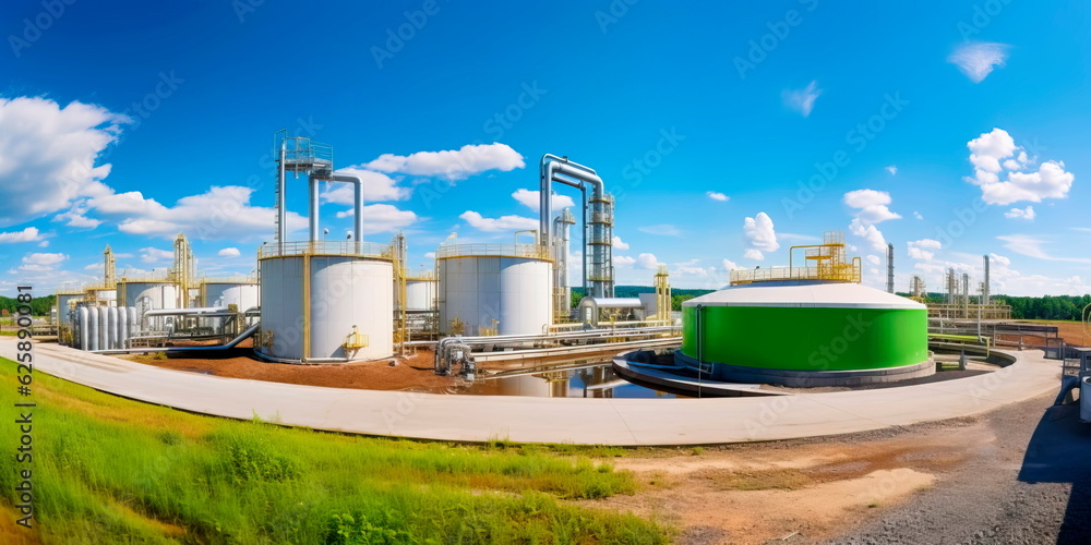 bioenergy plant utilizing organic waste to produce biogas for heating ...
