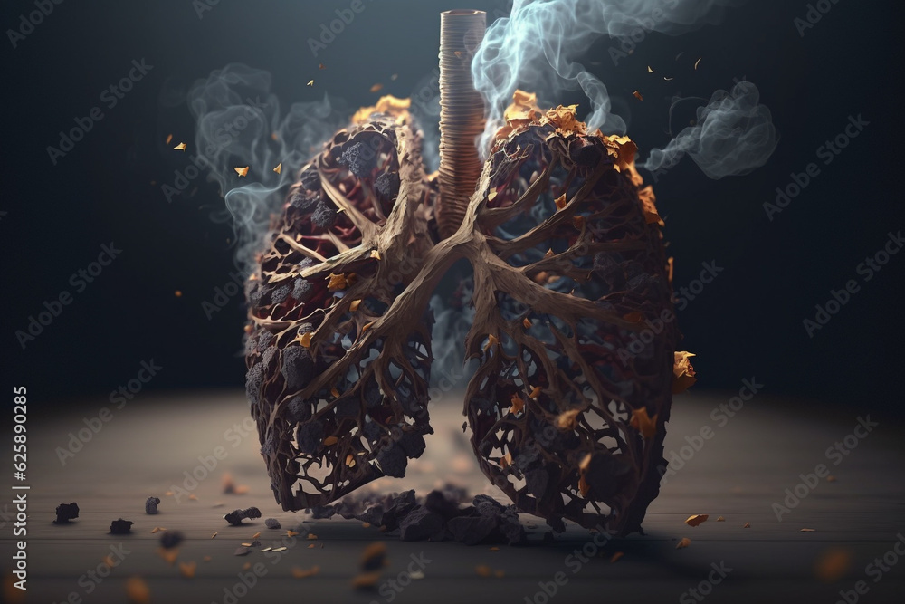 Human smoker lungs, stop smoking, no tobacco, harmful effects of ...