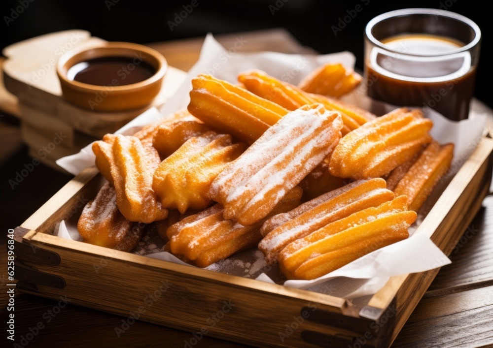 churros filled with dulce de leche, and dusted with powdered sugar ...