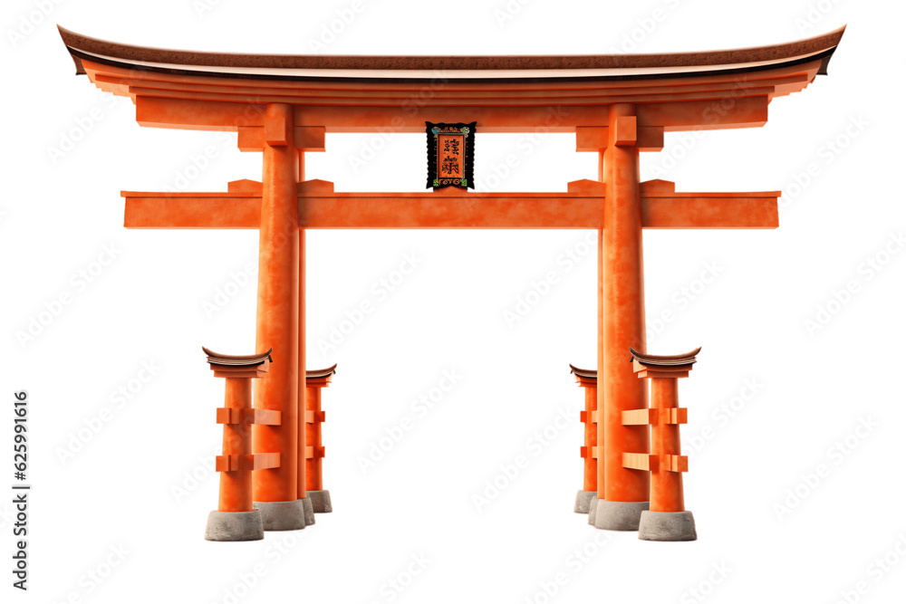 Torii traditional japanese gate isolated on transparent background ...