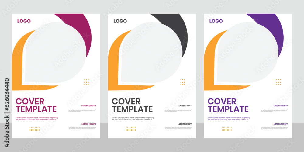 New font cover page booklet white vector template, presentation annual ...