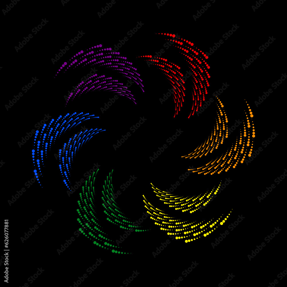 Rainbow vector dotted lines in circle form. LGBTQ pride flag. Segmented ...