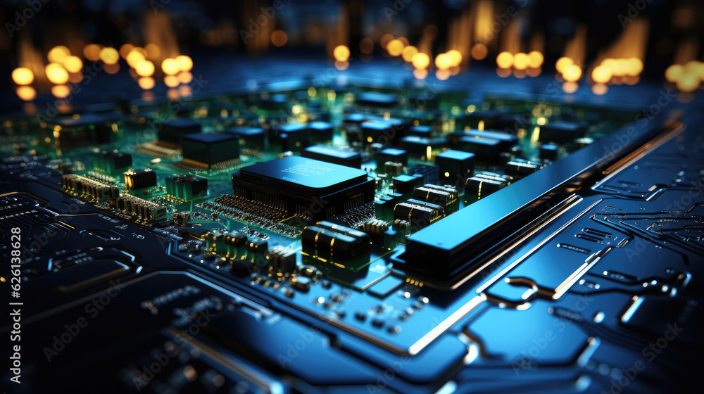 Futuristic circuit board abstract background using metallic silver ...