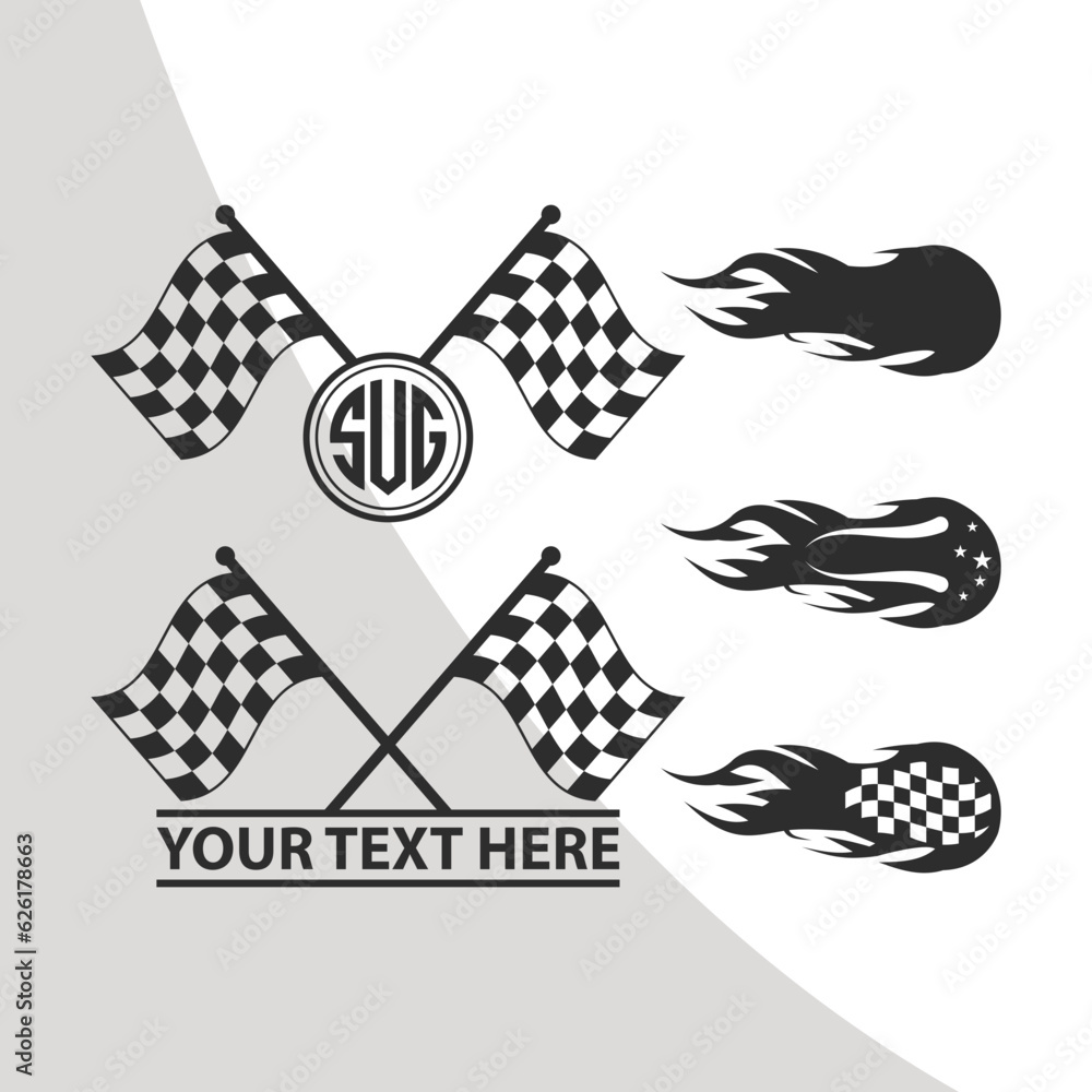 Racing Flag SVG, Bundle SVG, Finish Flags SVG, Topper, Monogram, Silhouette, Checkered Flag Svg ...