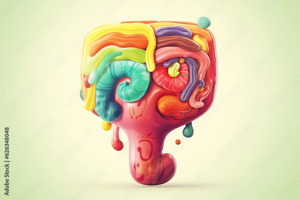 Stock-Illustration „Stomach. Cute cartoon healthy human anatomy ...