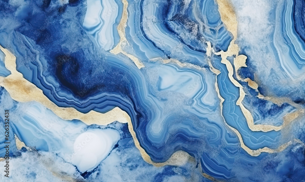 Texture of mineral stone. Spreading paint out wallpaper and golden flow ...