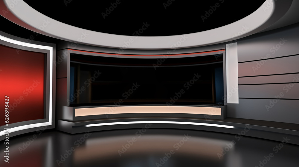 Tv Studio. Backdrop for TV shows .TV on wall. News studio. The perfect ...