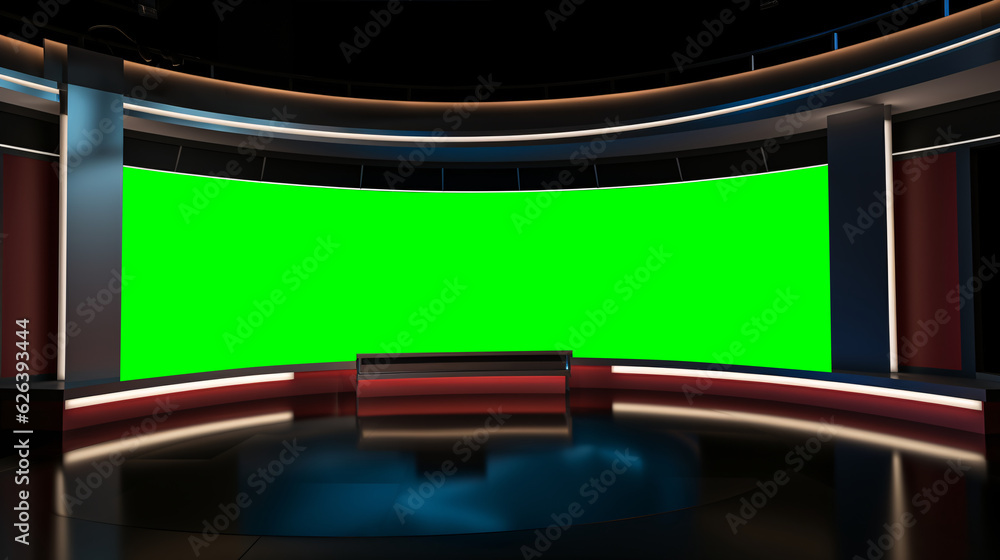 Tv Studio. Backdrop for TV shows .TV on wall. News studio. The perfect ...