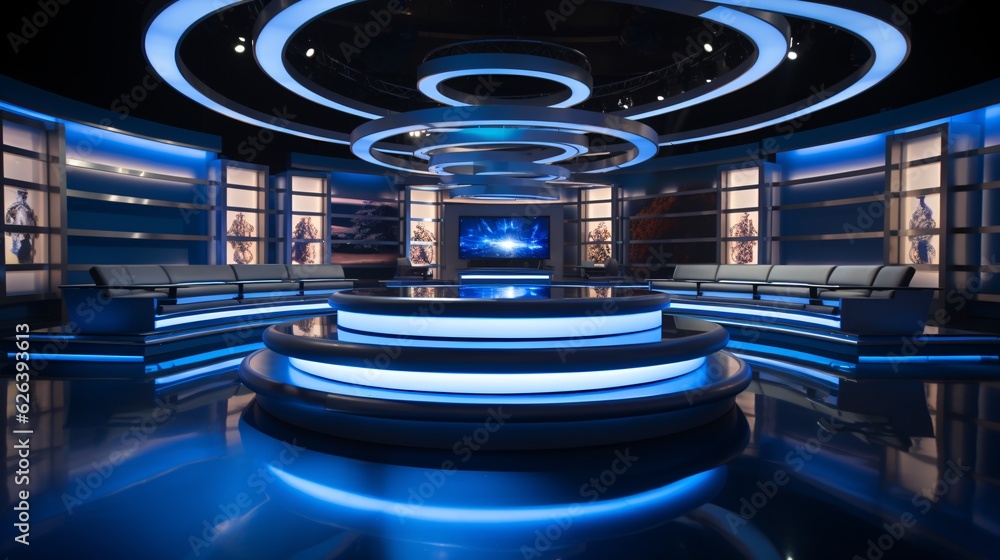 Tv Studio. Backdrop for TV shows .TV on wall. News studio. The perfect ...