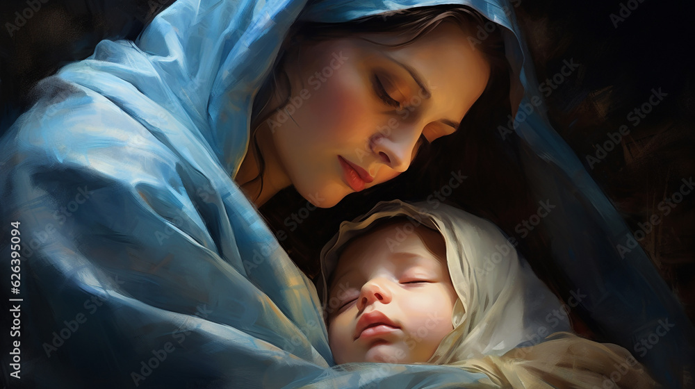 Christmas The Virgin Mary With The Infant Jesus Christ Christian