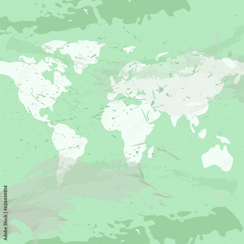 Digital png illustration of map of world on green background on ...
