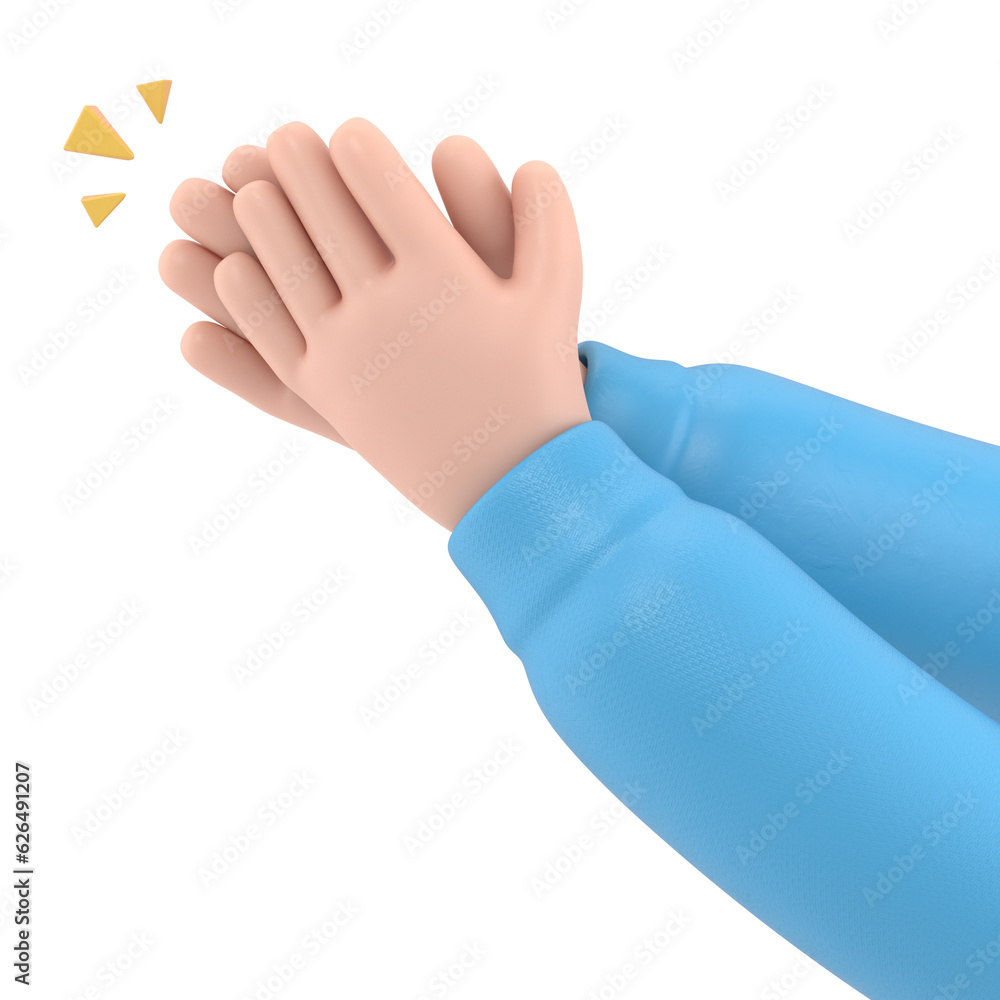 Transparent Backgrounds Mock-up.Cartoon character hands clapping or ...