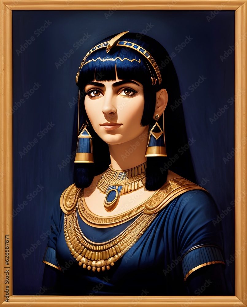 An image featuring the beautiful portrait of ancient Egyptian queen ...