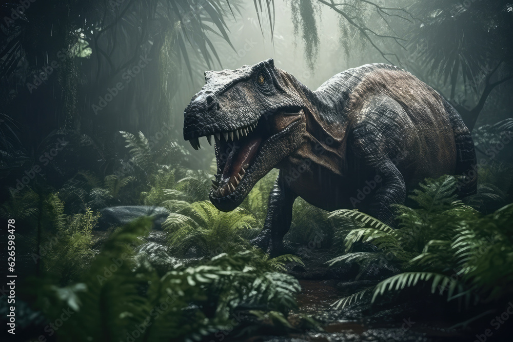 Extremely detailed and realistic illustration of dinosaur, t rex ...