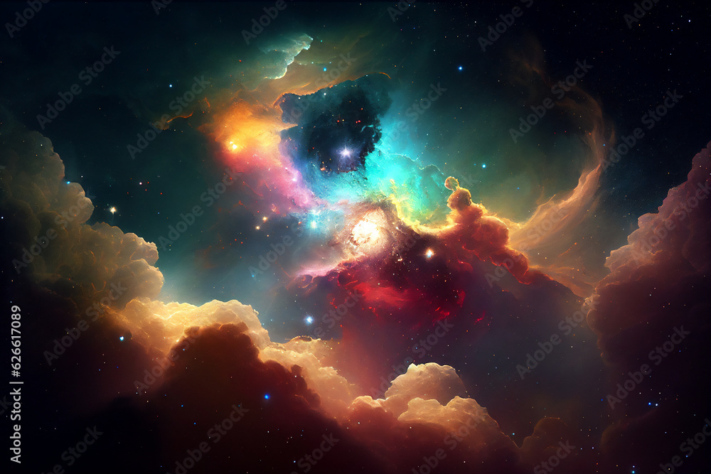 Illustration Stock Supernova nebular explosion background showing the ...