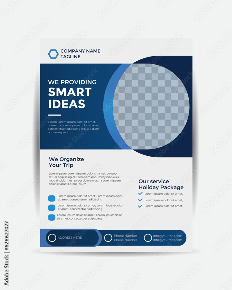 poster flyer pamphlet brochure cover design layout modern with blue ...